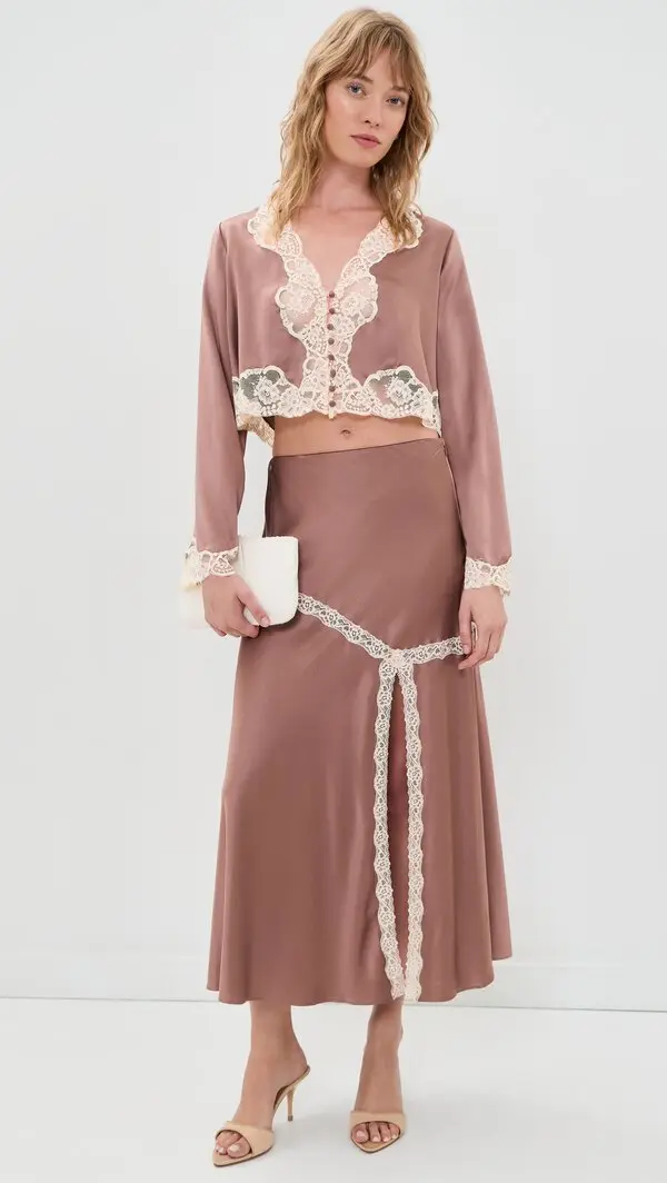 LoveShackFancy Elarine Silk Blouse