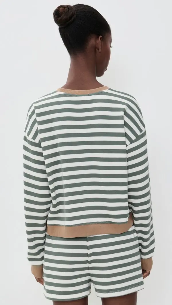 Z Supply Low Key Stripe Sweatshirt - Monstera