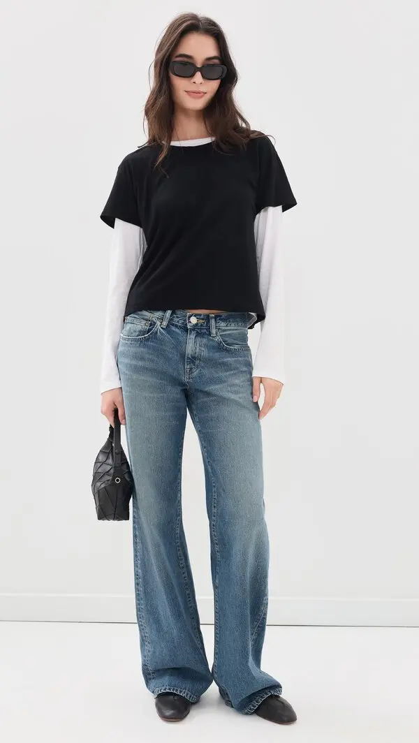 PERFECTWHITETEE Harley Long Sleeve Boxy Crew Tee