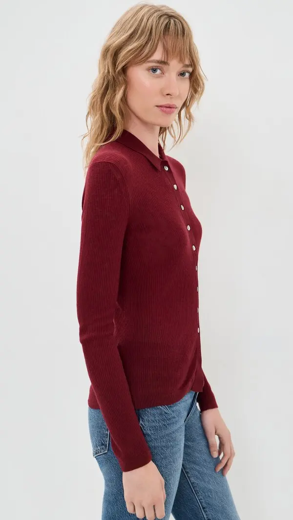 PISTOLA Korey Wool Featherweight Rib Cardigan