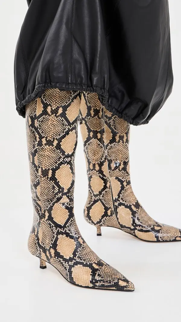 AeydĒ Sabrina Snake Print Calf Leather Boots