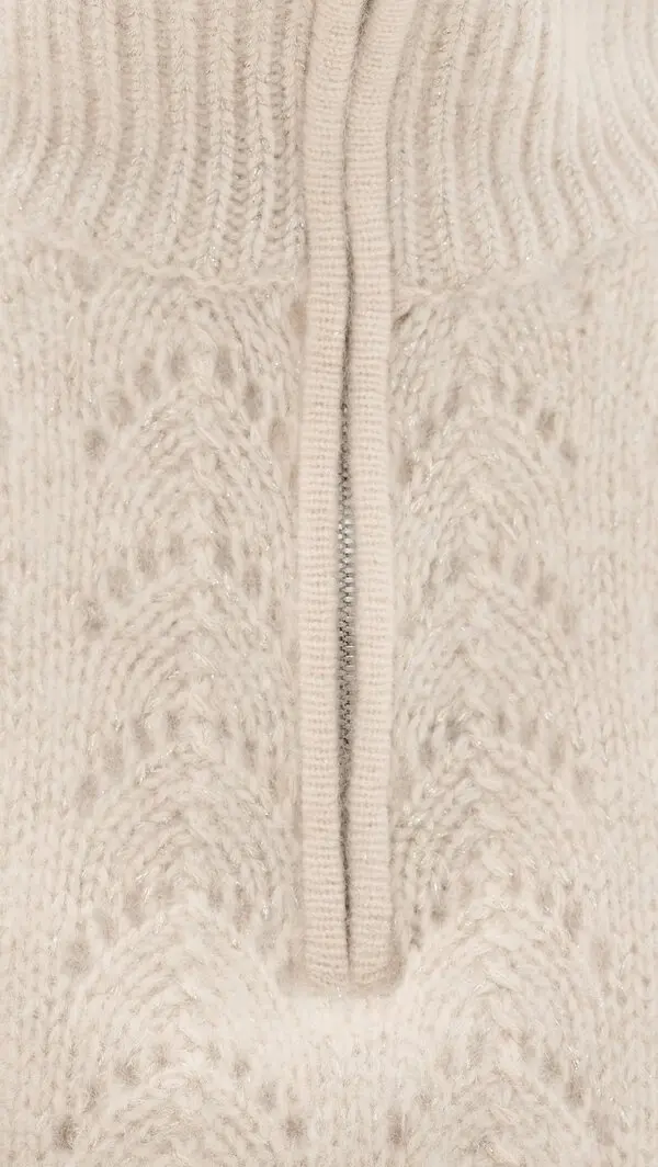 FRAME The Airy Metallic Zip Sweater