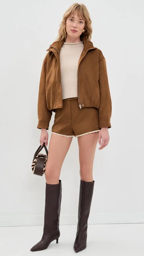Astr The Label Kya Faux Suede Shorts