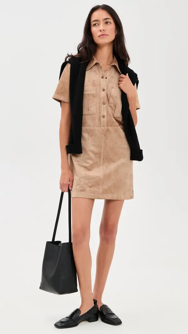 Z Supply Leone Faux Suede Dress