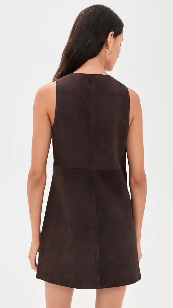 Theory Sleeveless Suede Shift Dress