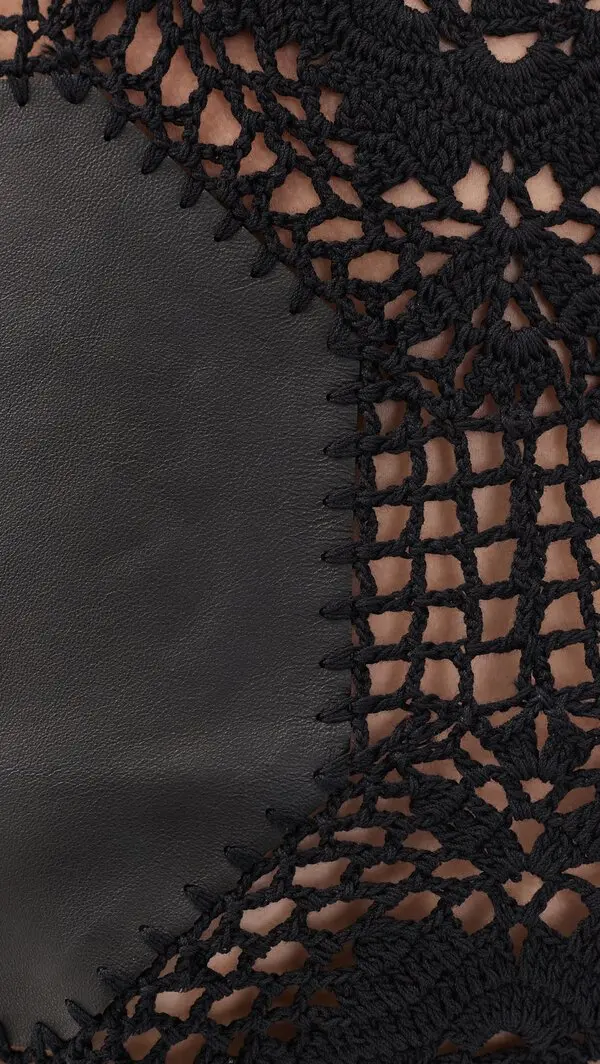 Ulla Johnson Livia Crochet And Leather Top