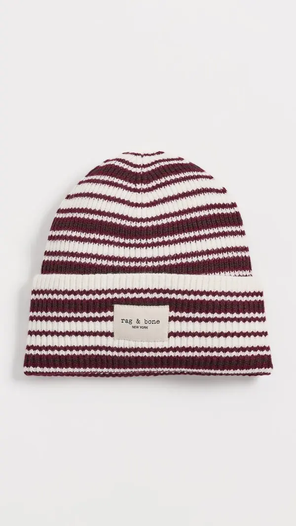 Rag & Bone Blake Wool Blend Stripe Beanie