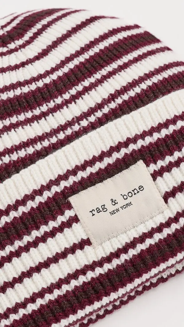 Rag & Bone Blake Wool Blend Stripe Beanie