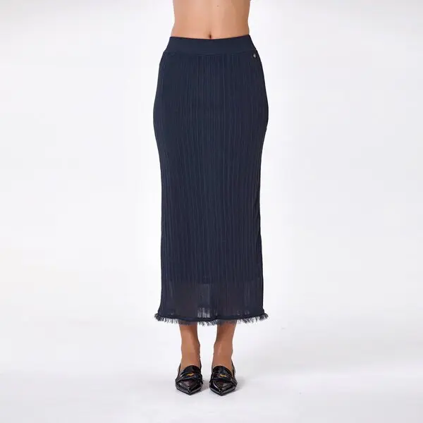 SMART AND JOY Long Ribbed Knit Skirt