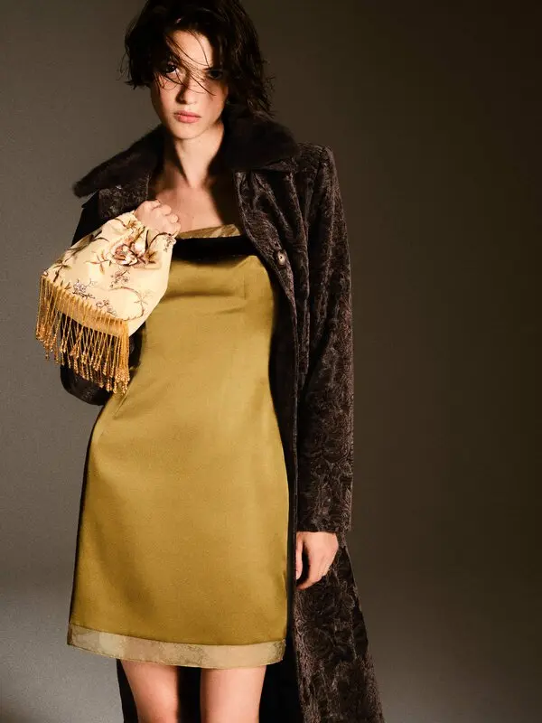 REFORMATION Ziba Silk Dress - Yellow