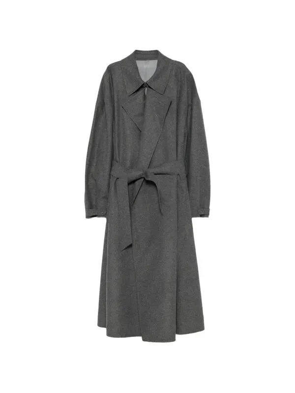 Emporio Armani Flannel Long Coat - Grey