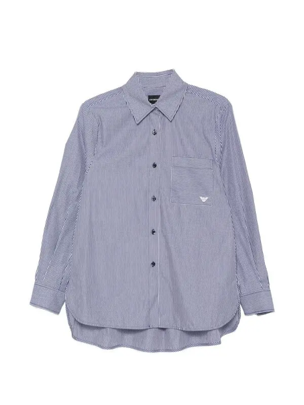 Emporio Armani Striped Cotton Shirt - Blue