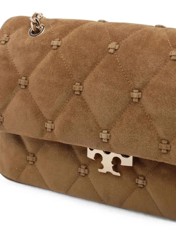 Tory Burch Romy Knot Suede Leather Shoulder Bag