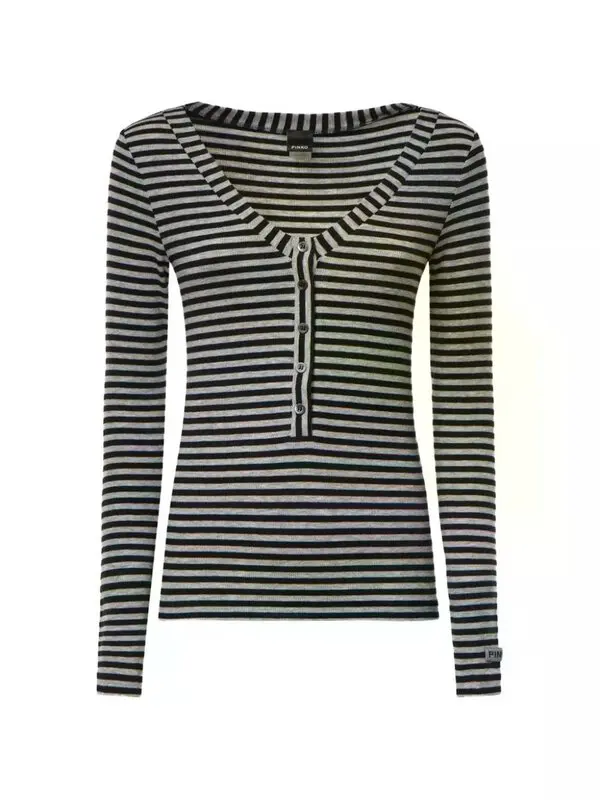 Pinko Striped Button-front Top