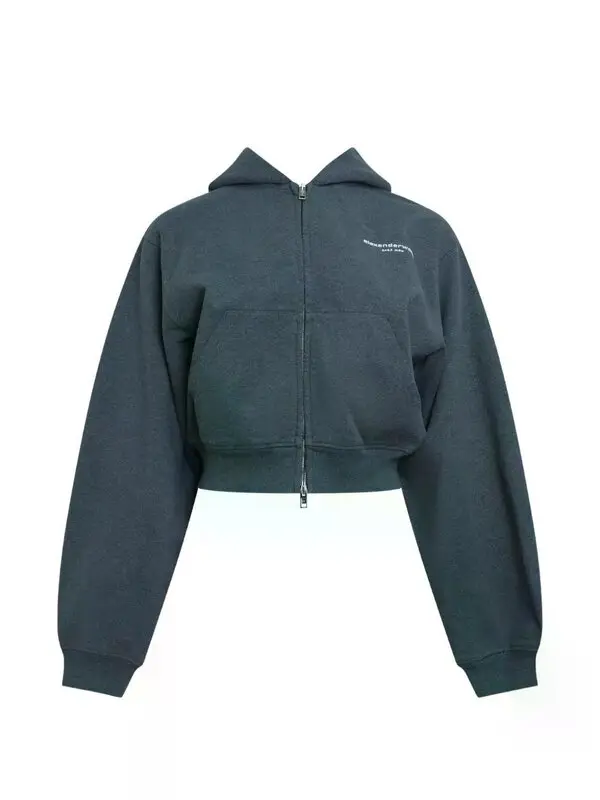 Alexander Wang Cropped Zip-up Hoodie - Blue