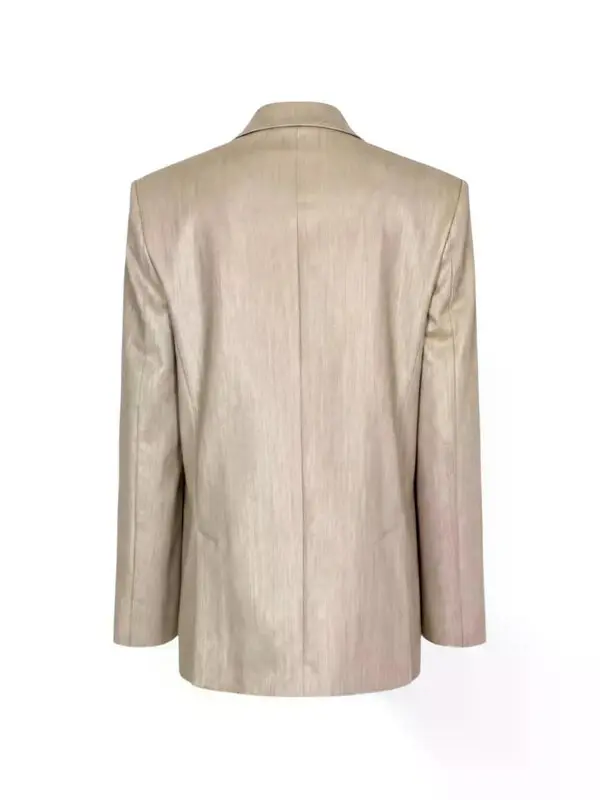 Pinko Double-breasted Jacket In Metal Wool With Jewel Buttons