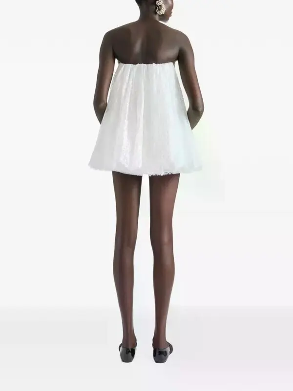 Givenchy Mini Bustier Dress In Lace With Cape - White
