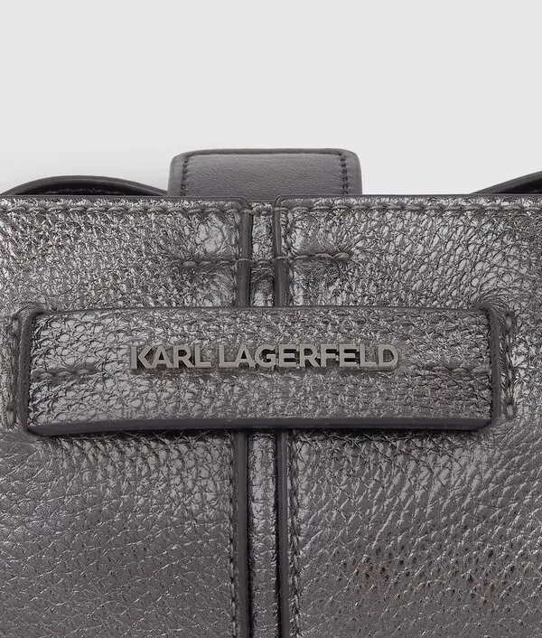 Karl Lagerfeld K/pierced Metallic Bucket Bag