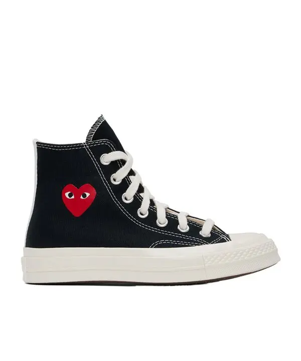 Play Comme Des Garcon Round Toe Lace-up Sneakers