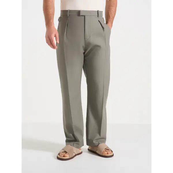 Manière De Voir Dorian Twill Pleated Linen Trousers