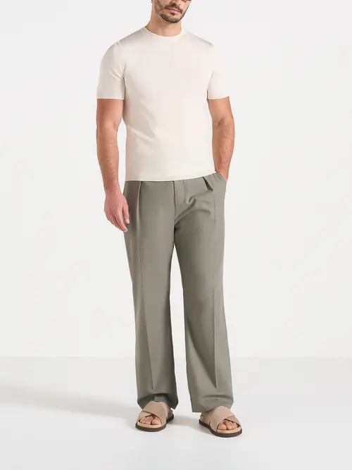 Manière De Voir Dorian Twill Pleated Linen Trousers