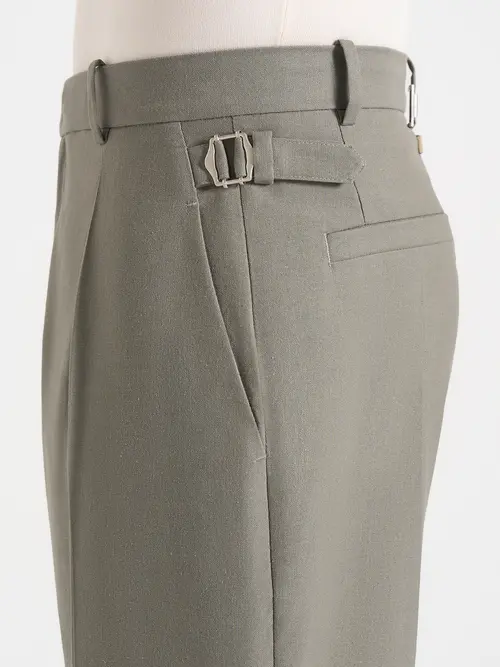 Manière De Voir Dorian Twill Pleated Linen Trousers
