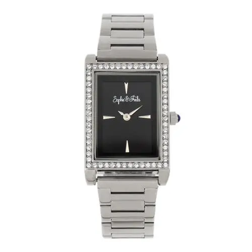 SOPHIE AND FREDA Wilmington Bracelet Watch W/ Swarovski Crystals - Silver