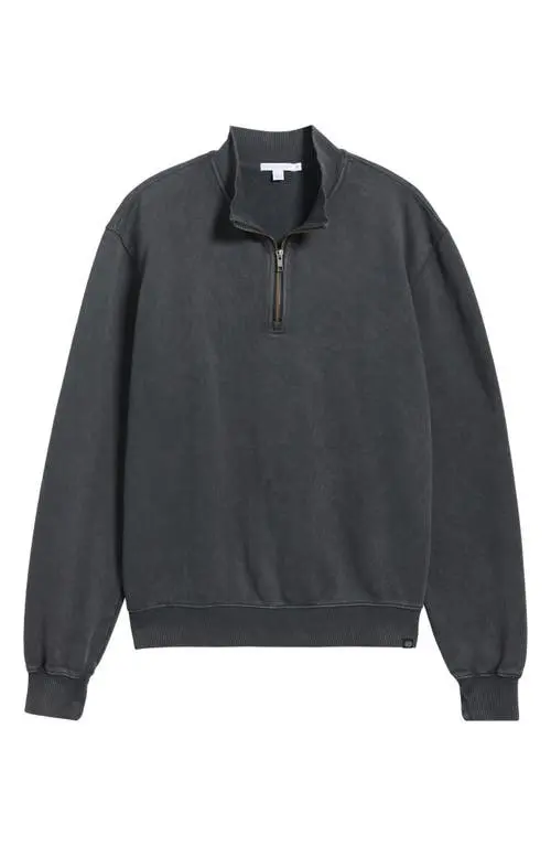 THREADS 4 THOUGHT Zack Loose Fit Mineral Wash Quarter Zip Sweatshirt - Black