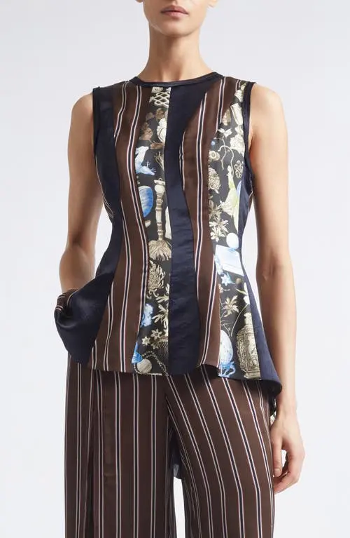JASON WU Mixed Media Paneled Silk Top