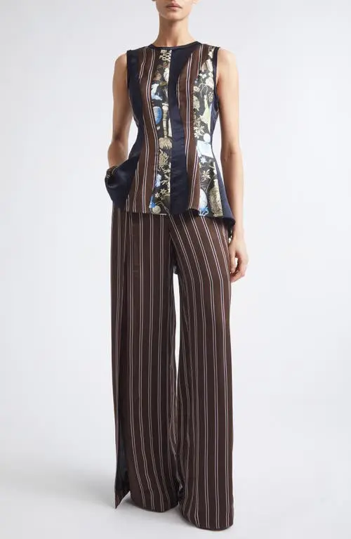 JASON WU Mixed Media Paneled Silk Top