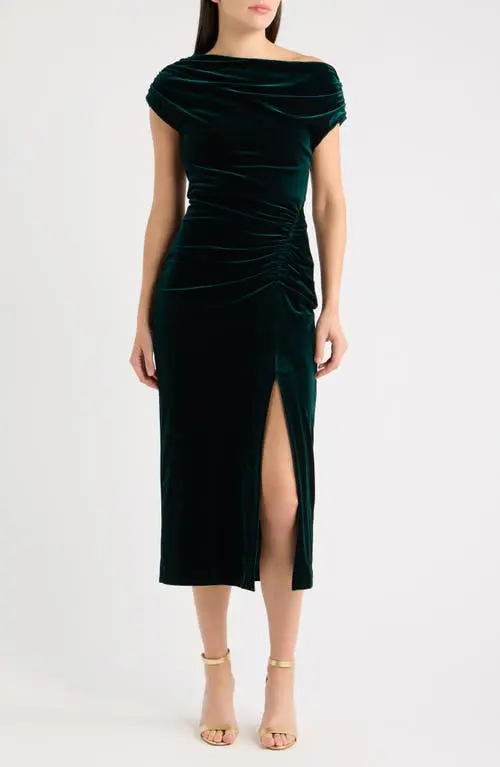 Vince Camuto Ruched Velvet Maxi Dress