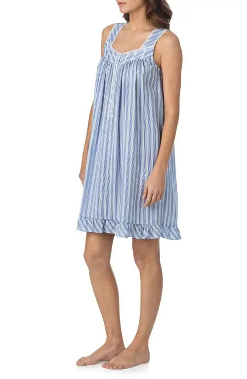 Eileen West Striped Lace Trim Short Chemise