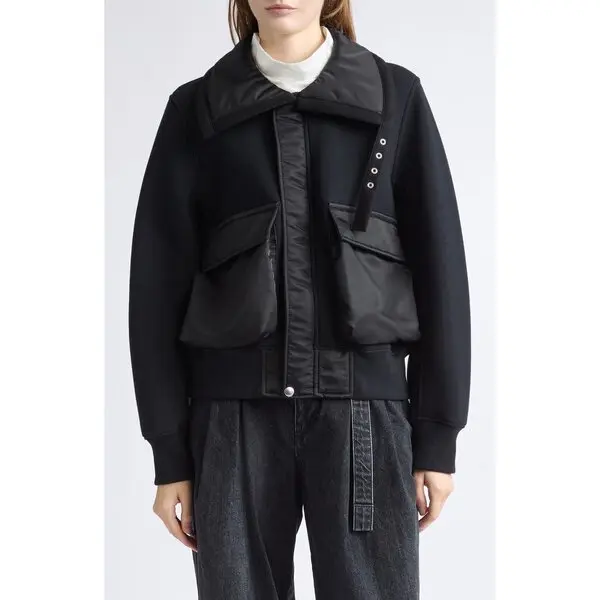 Sacai Sponge Sweat Blouson - Black