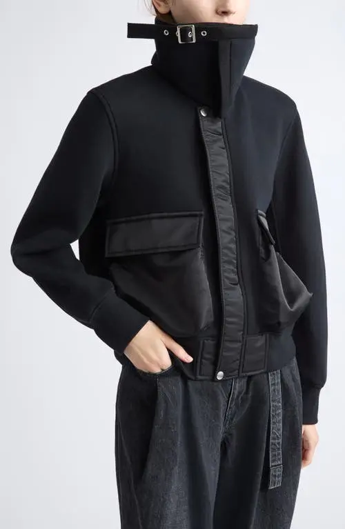 Sacai Sponge Sweat Blouson - Black