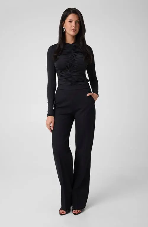 MARCIANO Sophia High Waist Wide Leg Ponte Pants - Jblack-black