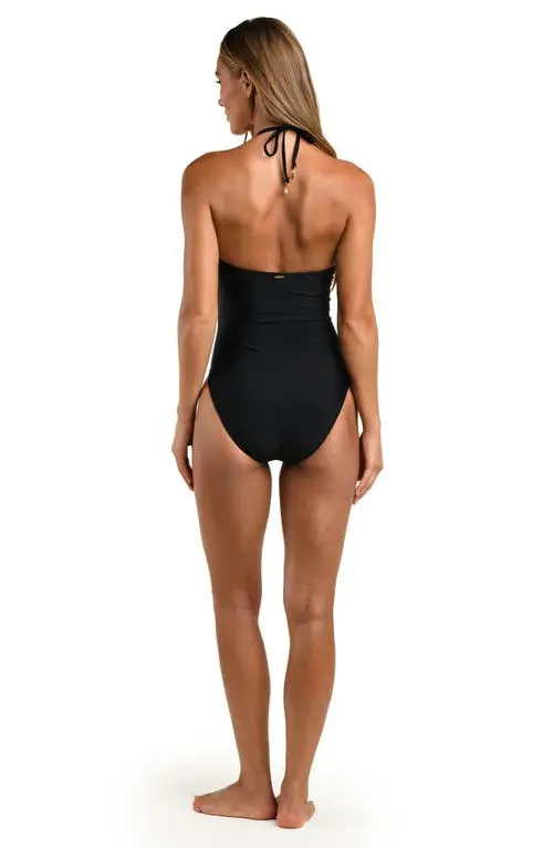 L'Agence Opus Chain Halter One-piece Swimsuit