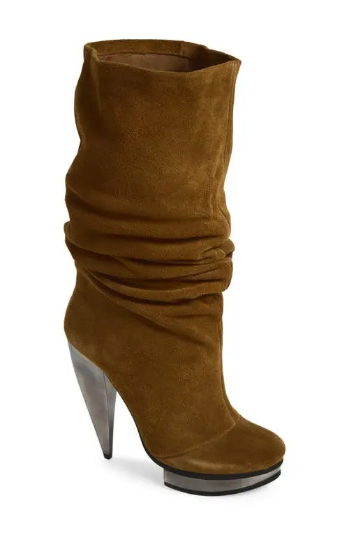 Jeffrey Campbell Slay To The Knee Boot - Tan Suede