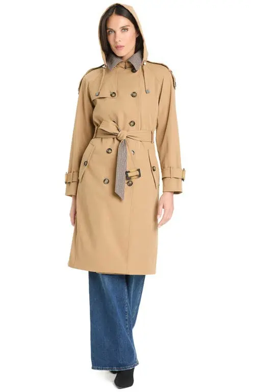Vince Camuto Water Resistant Double Breasted Trench Coat - Khaki