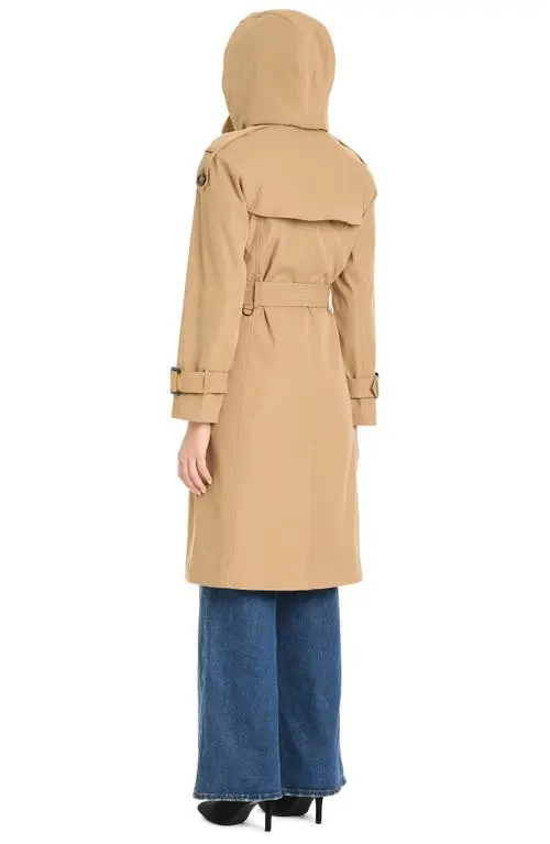 Vince Camuto Water Resistant Double Breasted Trench Coat - Khaki