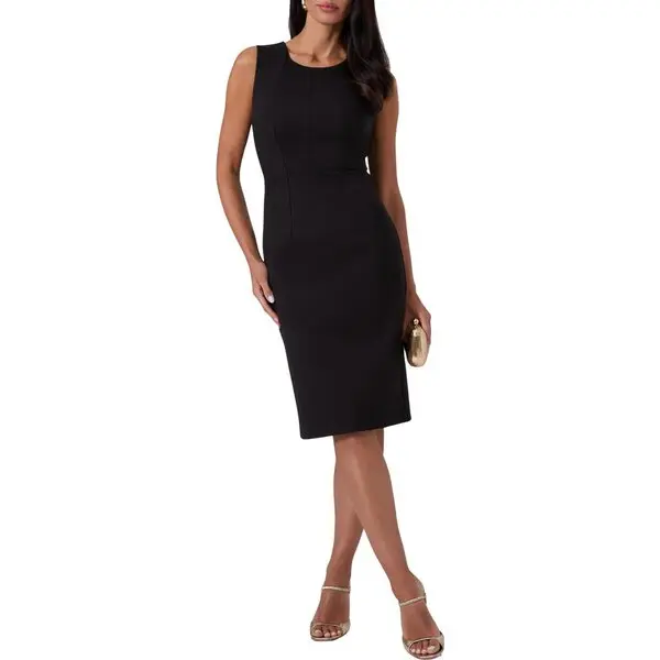 MARCIANO Sophia Zip Sleeveless Midi Dress - Jblack-black