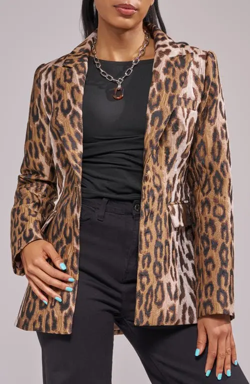 AZALEA WANG Femme Leopard Print Woven Blazer
