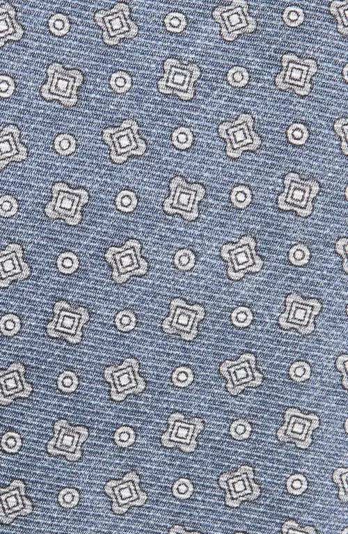 David Donahue Neat Print Silk Tie - Denim