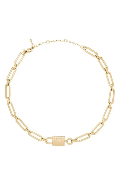 Kate Spade New York Padlock Paperclip Chain Necklace - Gold