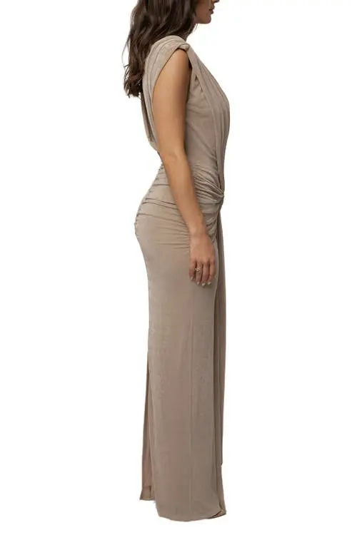 JLUXLABEL Palma Plunge Maxi Dress - Stone