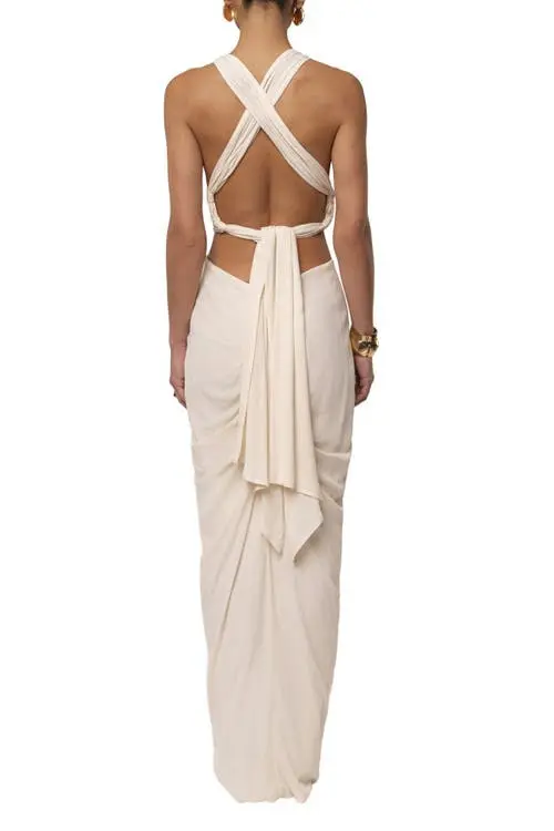 JLUXLABEL Warm Sunsets Maxi Dress - Cream