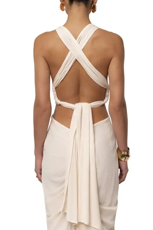 JLUXLABEL Warm Sunsets Maxi Dress - Cream