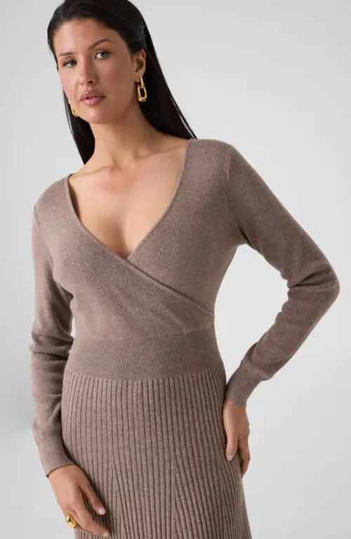 MARCIANO Helsinki Long Sleeve Midi Sweater Dress