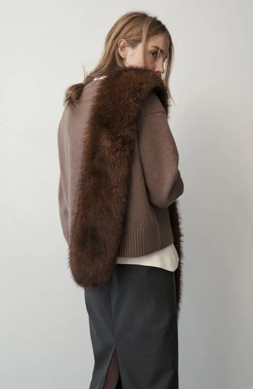 Mango Rounded Neck Wool Blend Sweater - Medium Brown