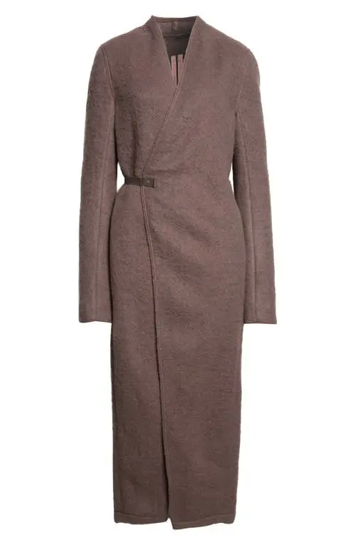 Rick Owens Boiled Alpaca & Wool Blend Lab Coat