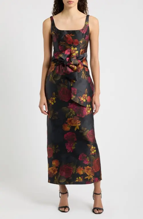 Julia Jordan Sleeveless Floral Print Gown